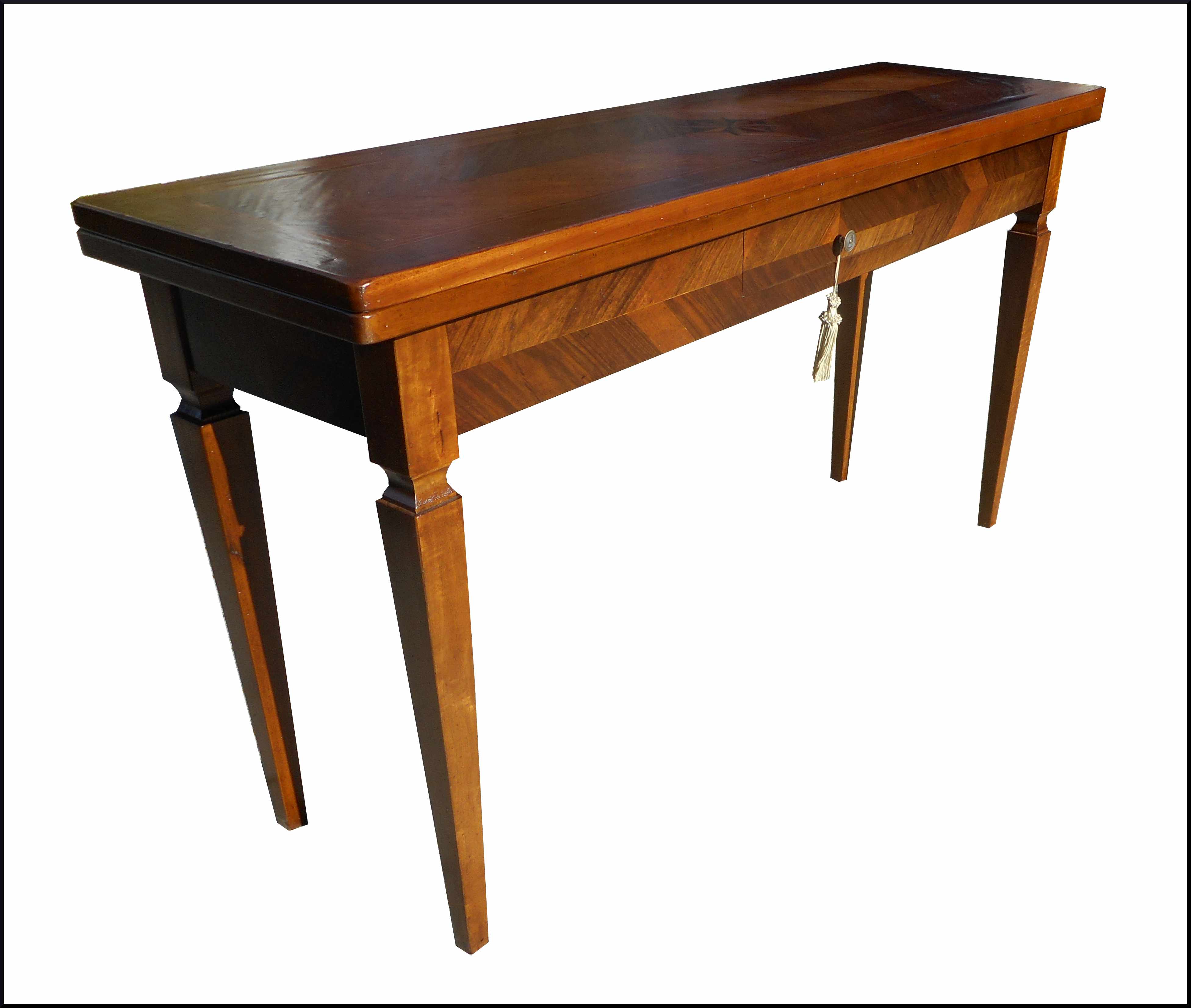 Consolle apribile a libro con piano intarsiato - La Commode di Davide Corno